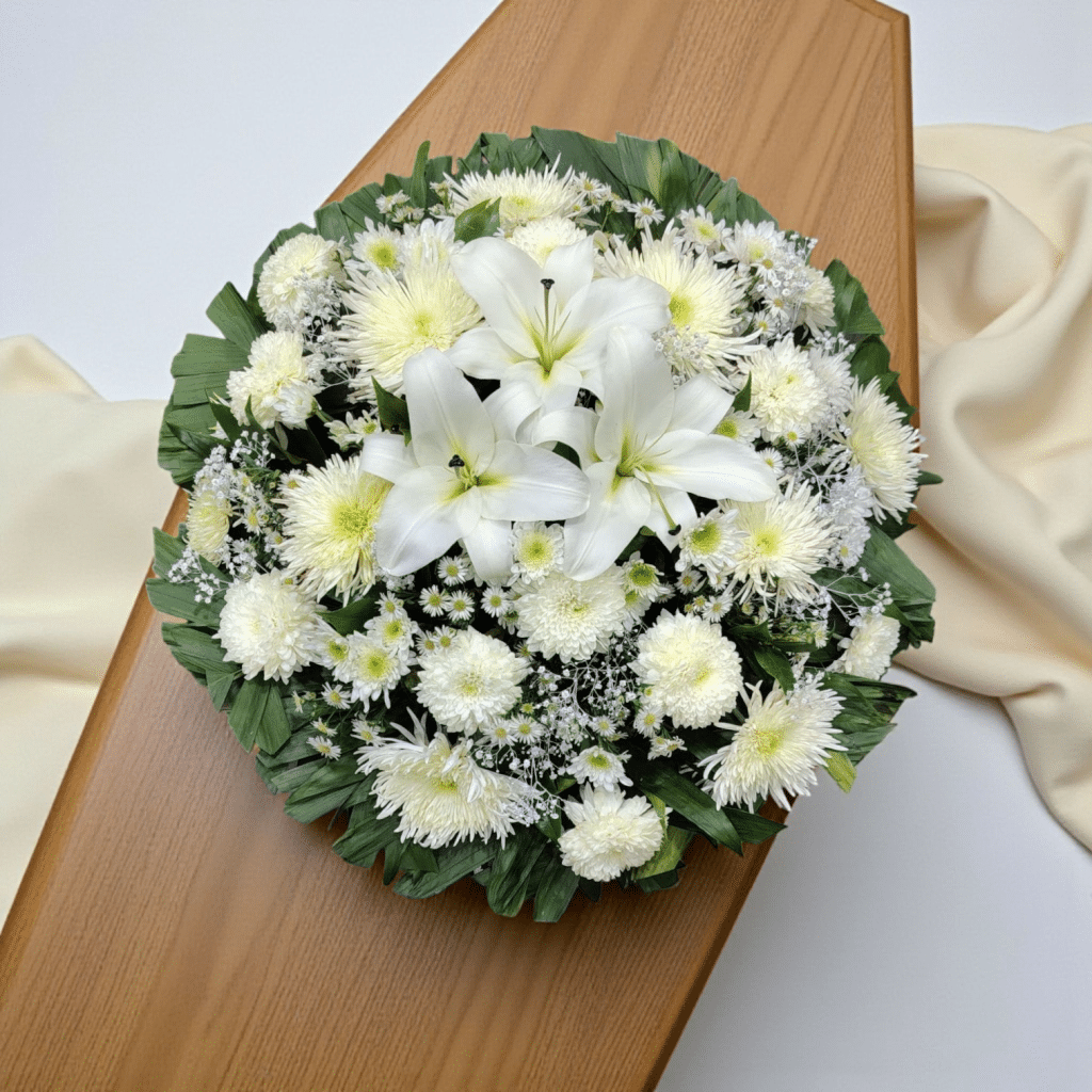 Cubre Caja Fúnebre Paz Celestial | Arreglos Fúnebres en Guadalajara